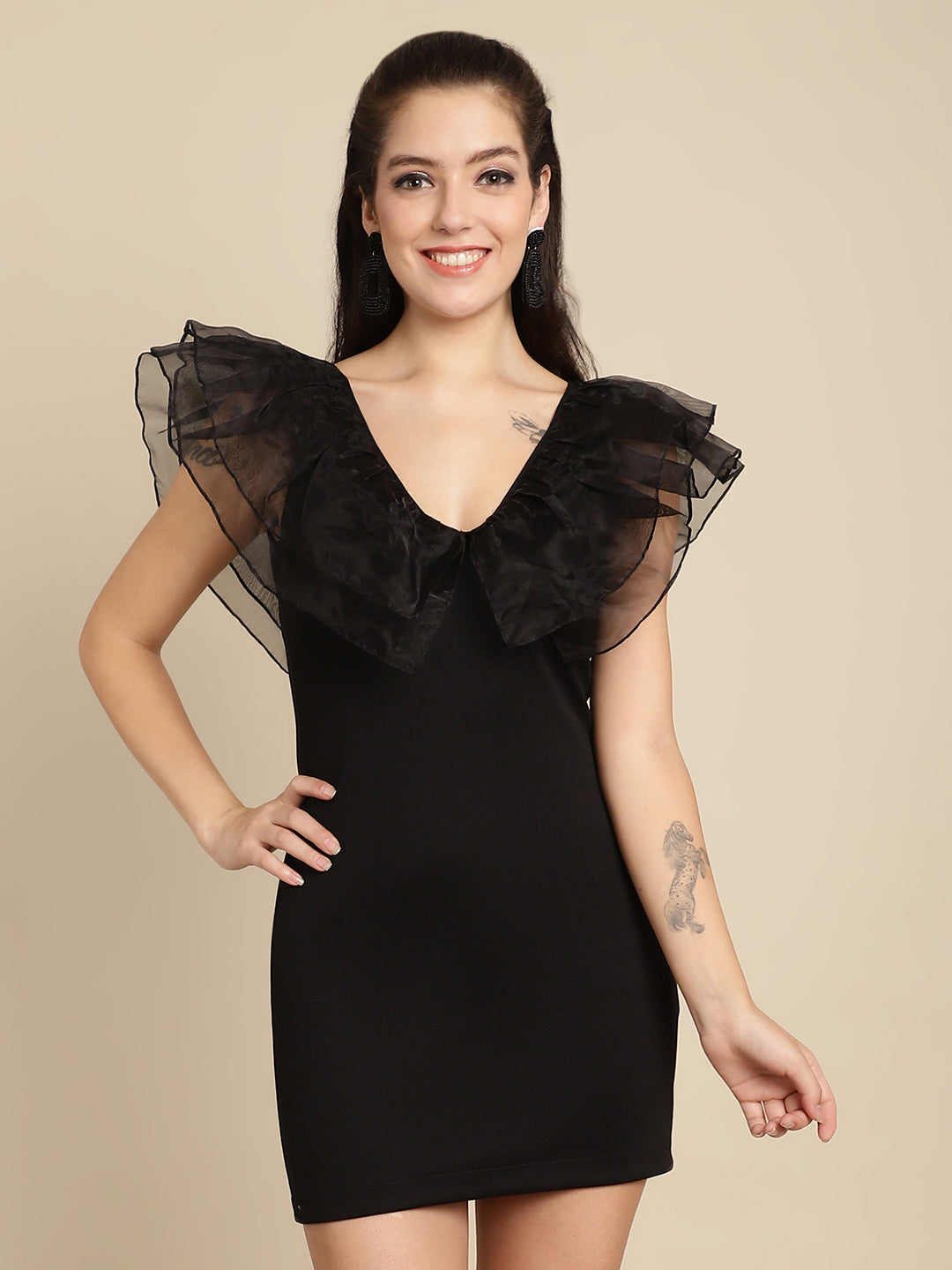 Organza Frill Short Dress