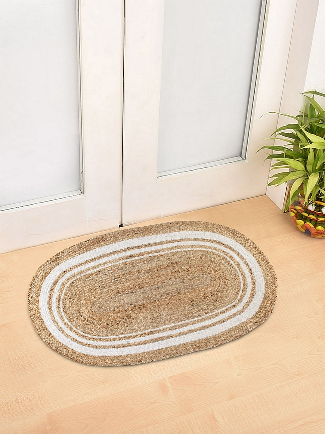 White Hand Braided Jute Rug